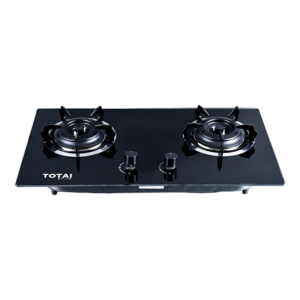 TOTAI TS 2 BURNER GAS ON GLASS HOB BLACK - Totai